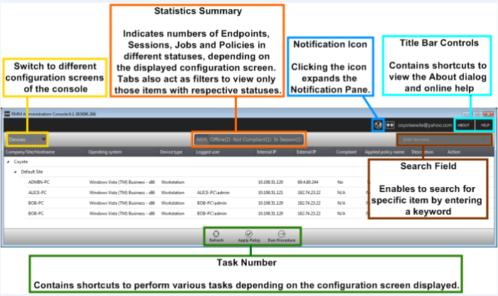 Remote Monitoring And Management - Quick Start Guide, RMM Admin Console | COMODO